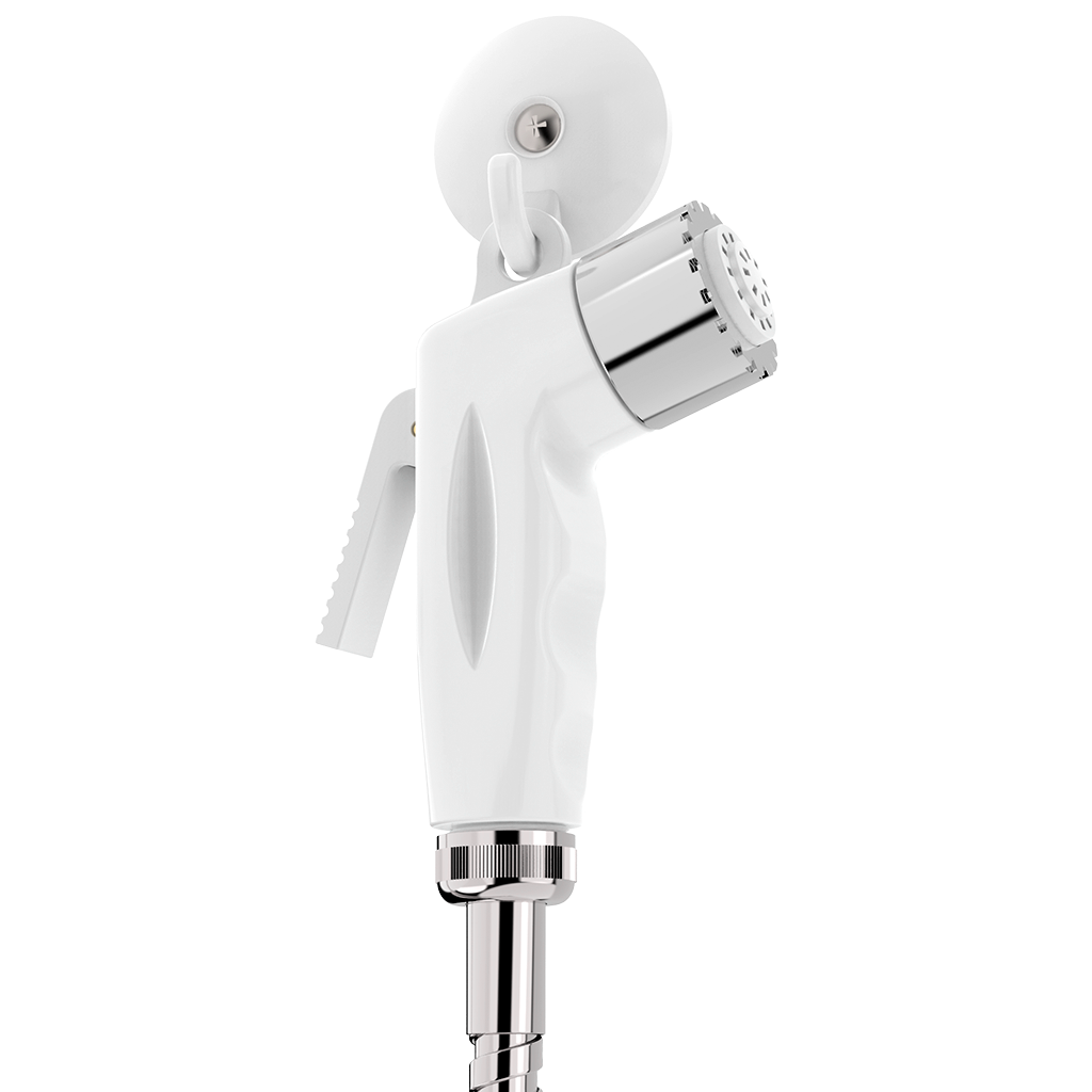 Ducha Higiênica Blukit Com Registro e Flexível De 1,20m Branco Cromado