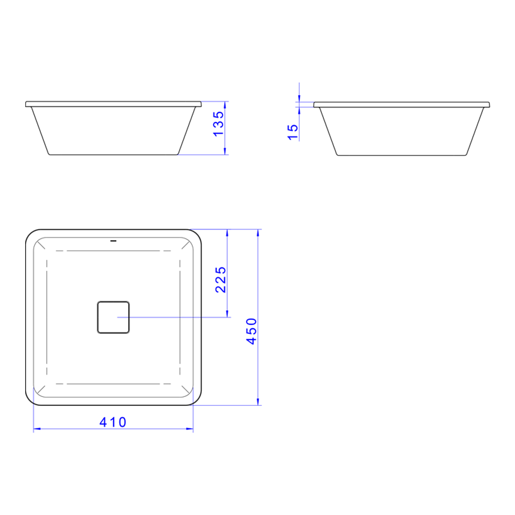 Cuba de Embutir Quadrada Deca Slim 45x45 L.31040.17 Branca